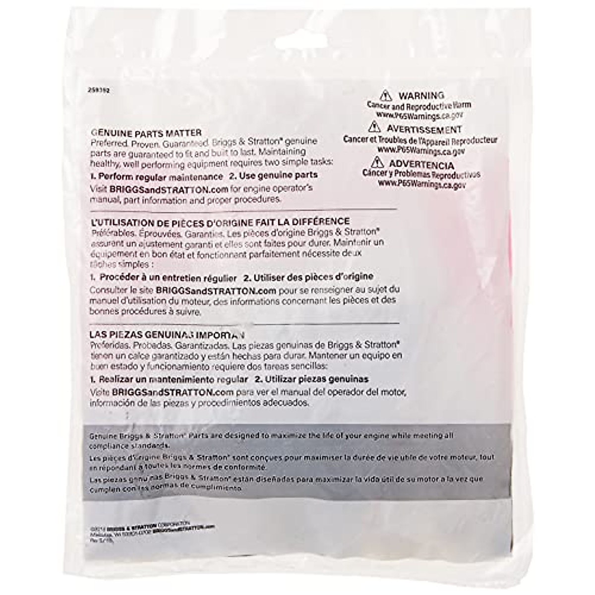 Briggs & Stratton Pressure Washer Seal Kit Set 190595GS