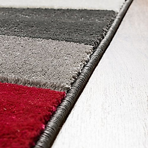 Well Woven Red Rad Waves Modern Geometric Stripes 7'10" x 9'10" Area Rug