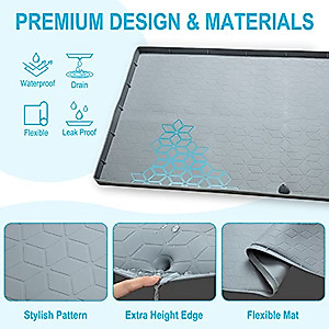 Cibeat 34x22 Under Sink Mat, 34"x22", Grey