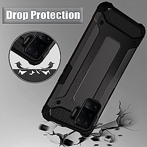 DFTCVBN Case for Oppo A94 4G / Reno 5 Lite / F19 Pro/Reno 5F CPH2203 Case with HD Screen Protector, Dual Layer Protective Slim Hybrid Cell Phone Cover Shockproof Case for Oppo a94 4G Black