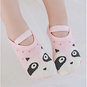 Yenzat Baby Toddler Anti Slip Non Skid Socks with Grip for Infant Girls Slippers 12-36 Months 6 Pairs