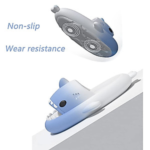 XPKWS Shark Slides for Women and Men Unisex Cloud Slippers Adult Novelty Beach Sandals with Thick Sole (JB-BW,7.5-8 Women/6.5-7 Men,3839)