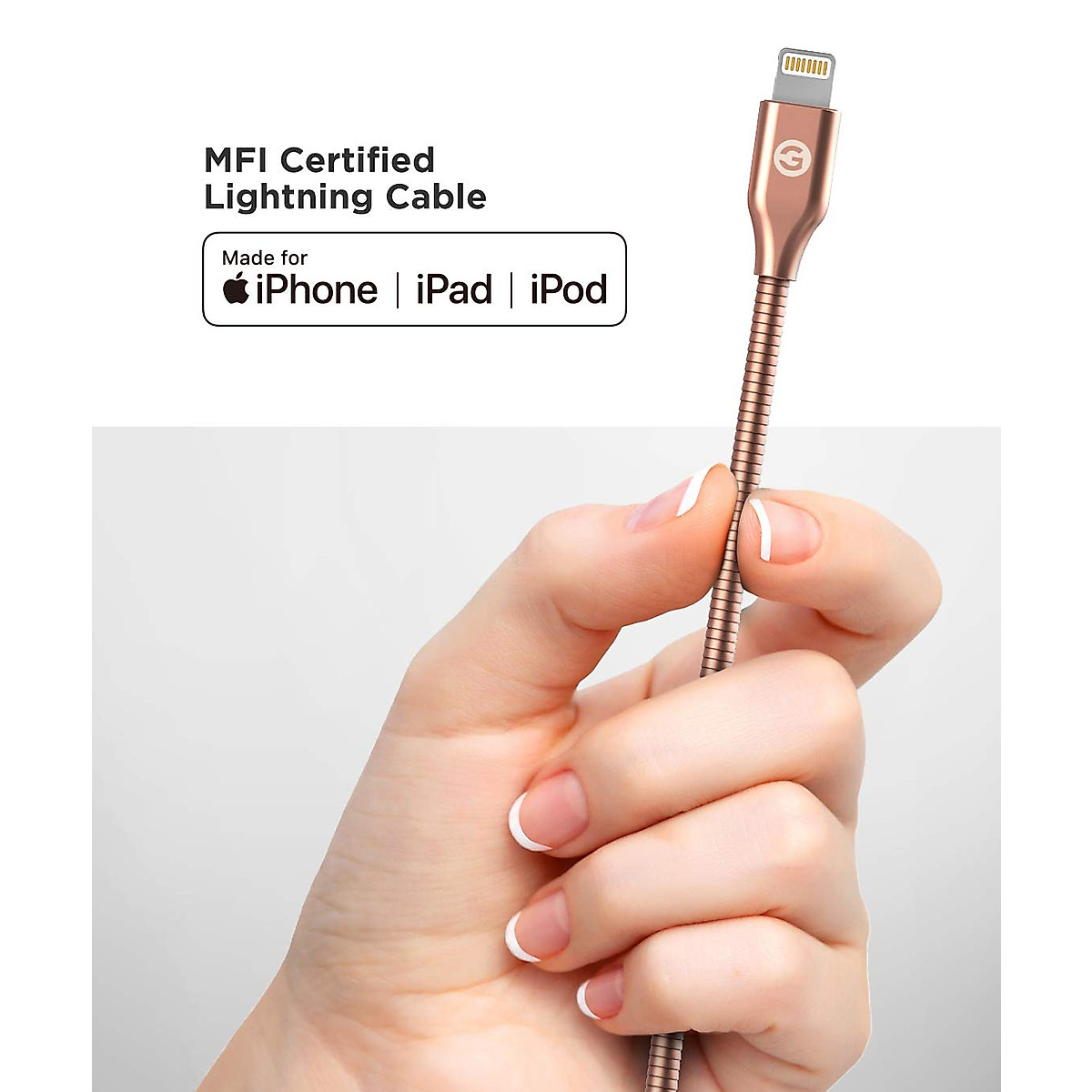 GALVANOX (2 Pack) Pet Proof iPhone Charger - Braided Metal Lightning to USB-C Charging Cables [Apple MFi Certified] Ultra Durable ChewProof Cord (4 Ft.) Compatible with iPhone and iPad