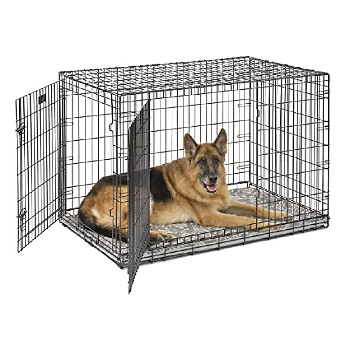 MidWest Homes for Pets Quiet Time Reversible Dog Crate Pan Cover, Fits MidWest Homes for Pets Dog Crate Pans, 48" Gray Floral/Fleece, Pan Cover Only