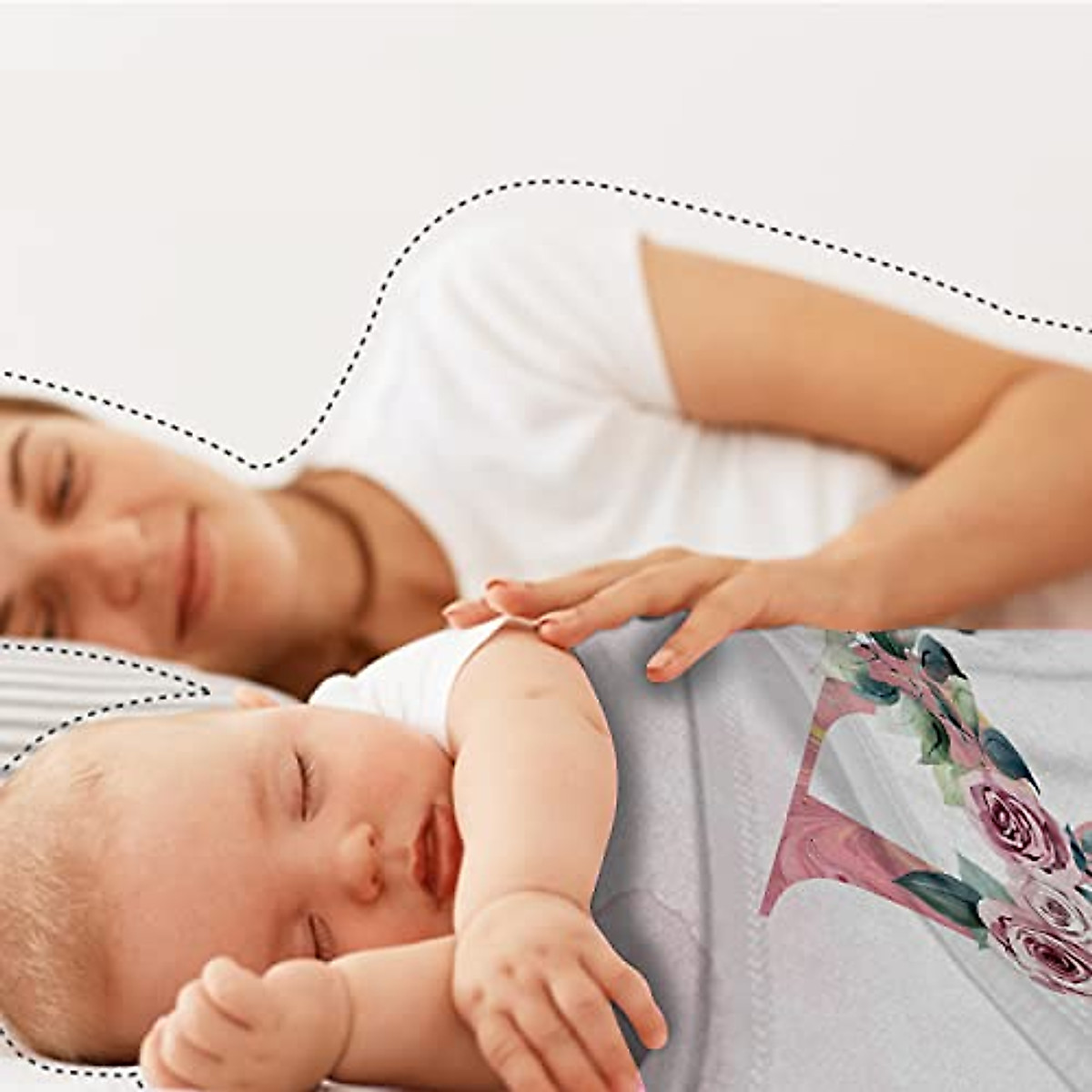 Zocoshi TeeWarrior Personalized Baby Blankets, Custom Baby Blanket - Baby Blanket with Name for Girls, Best Gift for Baby, Newborn Floral Plush Fleece (30x40)