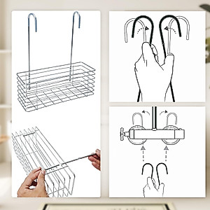 Tsnamay 11.02" Shower Caddies,Hanging Shower Rack Bathroom Rack Storage Rack,304 Stainless Steel Rust Proof,Total height 12"/30.5cm