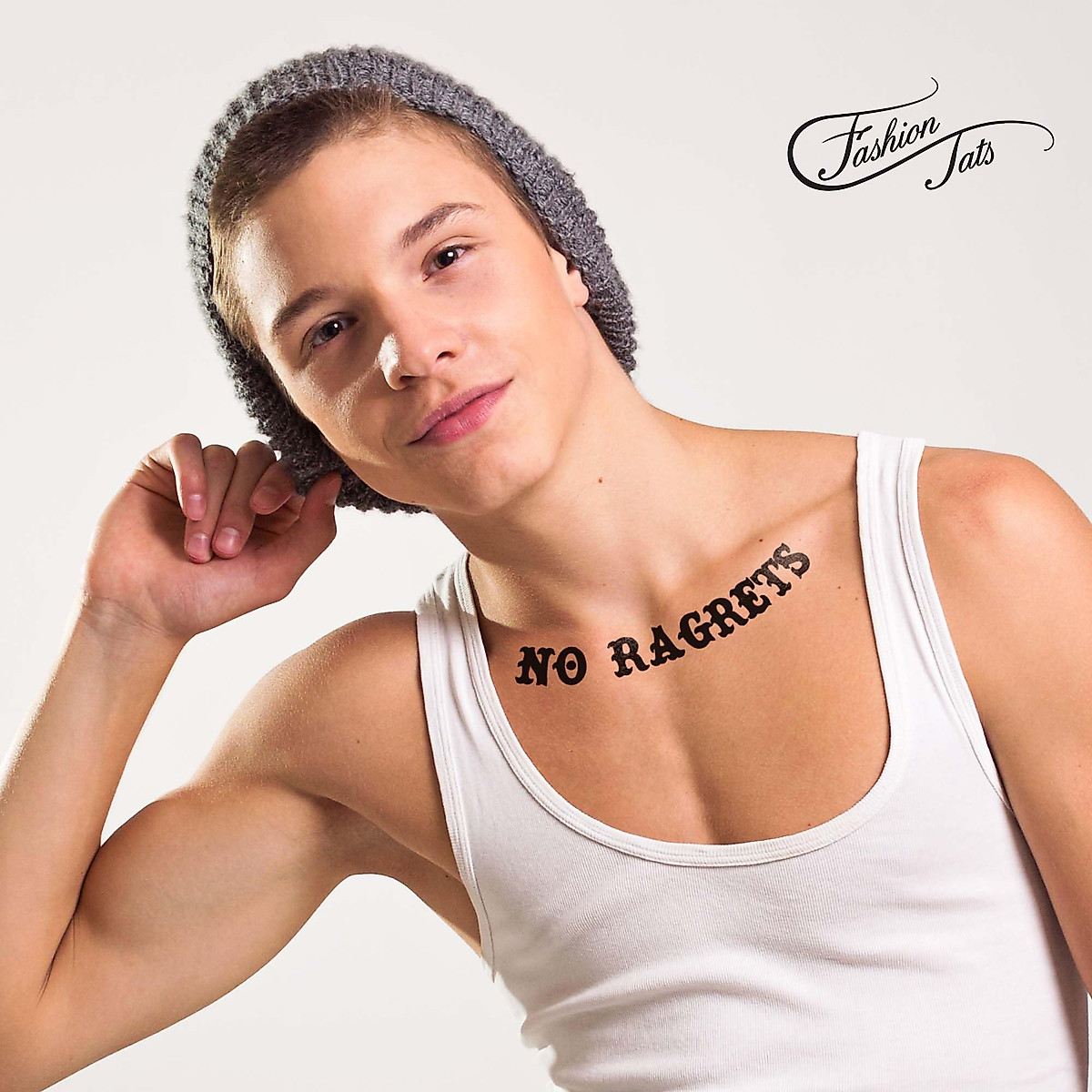 FashionTats No Ragrets Temporary Tattoos (2-Pack) | Skin Safe | MADE IN THE USA | Removable