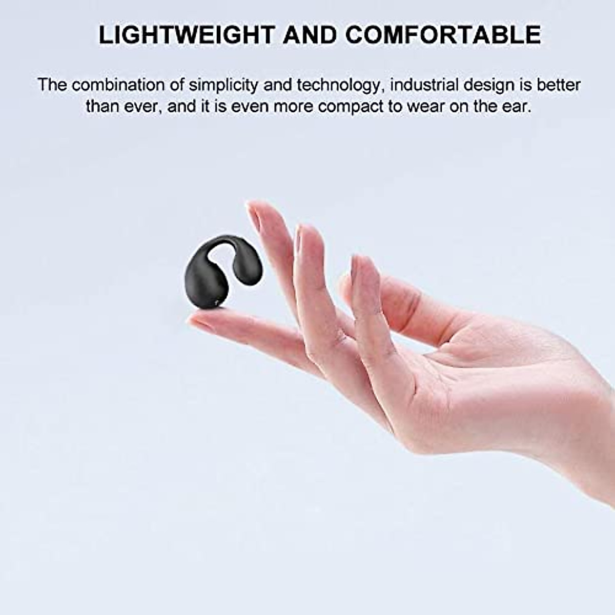 AIIONP Wireless Ear Clip Bone Conduction Headphones, 2023 New Bluetooth Open Ear Headphones, Comfortable Mini Bone Conduction Headphones for Gym Sports Running Cycling Workout (White)