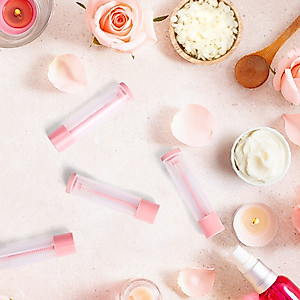 LotFancy Lip Balm Tubes Empty, 100PCS 5.5ml (3/16 Oz), Clear Lip Balm Container Tubes with Pink Caps, BPA Free & Leak Free, Refillable