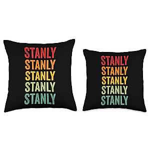 Stanly County, North Carolina City Stanly County, North Carolina, Rainbow Text Design Throw Pillow, 16x16, Multicolor