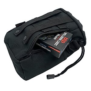 Luck Lab DND Drawstring Dice Bag with Removable Dragon Patch - Multiple Pockets and Large Dice Storage Area (200 + dice) for Dungeons and Dragons (d&d),RPG, MTG and All Table Top Gaming- Black