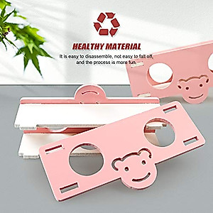 Bac-kitchen 5 Pcs Hamster Wooden Seesaw Tunnel Toy, Hamster Hide Playground Tubes and Tunnels Gym Exercise Fun Toy, Hamster Cage Accessories for Chinchilla Dwarf Hamster Gerbil Guinea Pig(H01)