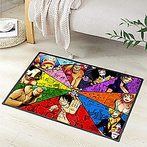 Anime Rug Popular Anime Area Rugs Slip Stain Resistant Soft Carpet for Boys Girls Gaming Desk Home Decor Non-Slip Doormats (16x24 Inches)