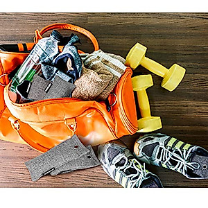 HIDBEA Activated Bamboo Charcoal Air Purifying Bags (4-Pack) Natural Deodorizer Odor Absorber Eliminator Remover for Home, Pets, Car, Closet, Shoes, 75g x 4, Grey