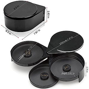 Glass Rimmer Salt Rimmer, Sugar Rimmer Cocktail, Margarita Salt Rimmer Set with 1 Sets Ice Cube Clips 3 Tier Glass Rimmer for Margarita Tray and Cocktail