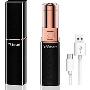 YFSMART Facial Hair Remover for Women, Portable Electric Epilator for Cheeks, Chin, Upper Lip & Arms, Waterproof Hair Trimmer (Black) (S001)