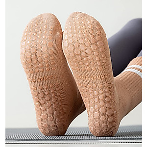 EGEN Cute Yoga Socks for Women Man Novelty Print Non Skid Socks Non Slip Grip for Pilates Barre Ballet Sport (Pink-3pcs)