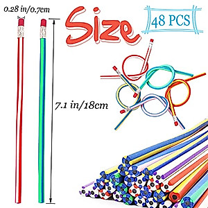Guuozzli 45 Pack Flexible Soft Pencil,7.1 Inch Magic Bend Pencils,Soft Novelty Pencil with Eraser for Kids Gift Students School Classroom Supplies