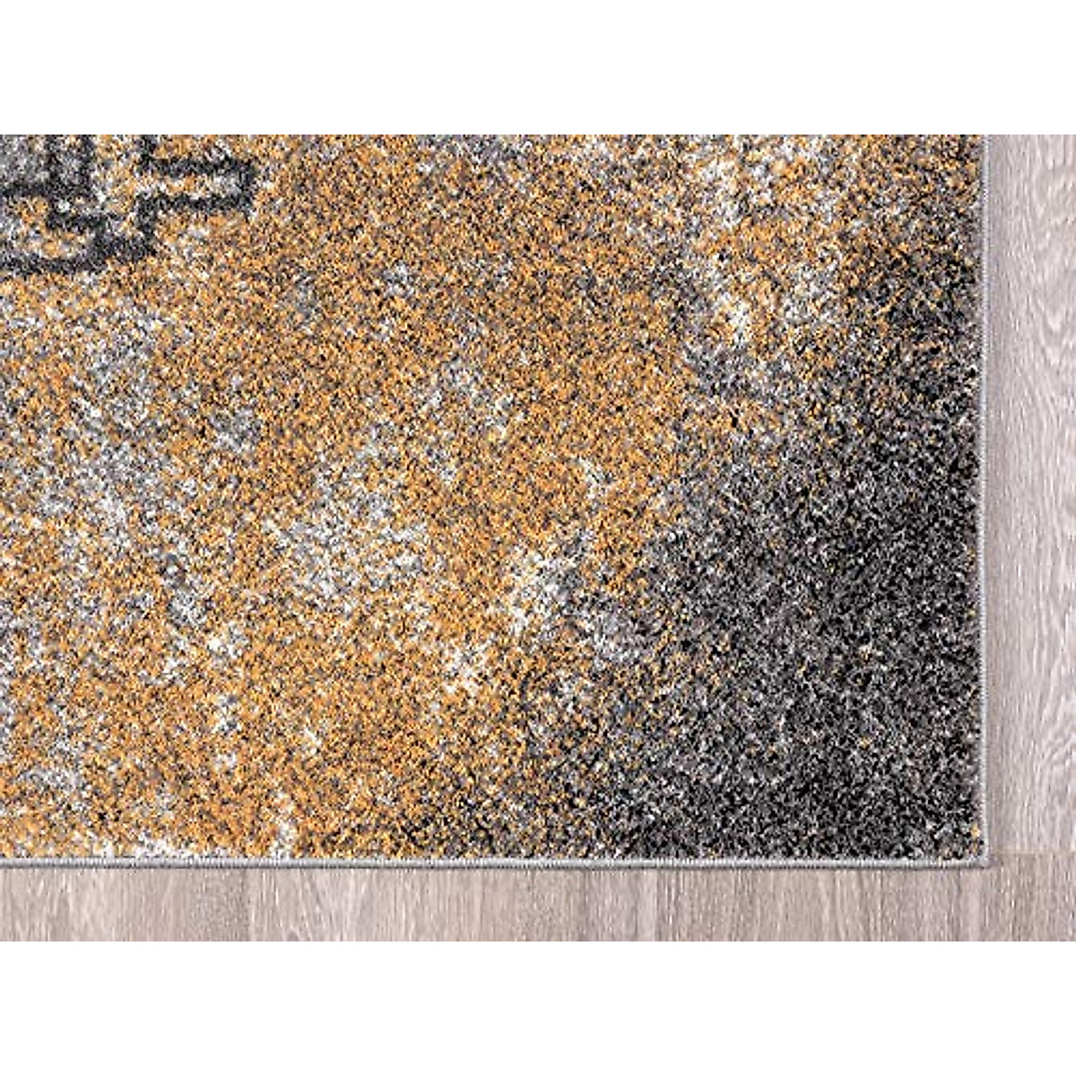 Abani Grey & Yellow Abstract Art Area Rug, Contemporary Style Rugs Laguna Collection Modern 7'9" x 10'2" Rectangle Accent Rug