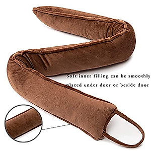 DreamQuil Under Door Snake Draft Stopper Noise Air Door Draft Blocker Heavy Bottom Draft Guard Reduce Light Wind Door Seal Sweep for Outside Patio Exterior or Interior Doors 36 inch (Brown)