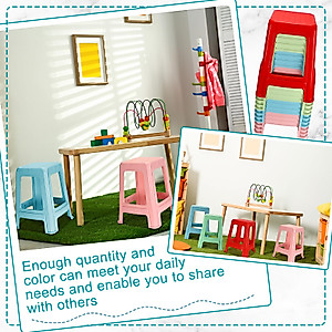 Wesiti 10 Pieces Stackable Classroom Stools 18 Inch Plastic Stools Step Stool Nesting Stools Colorful Plastic Seat Light Duty Large Plastic Stool for Students Classroom Home Office Shower Favors