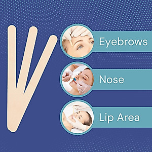 Dukal Small Wooden Wax Sticks - Body Hair Removal Applicator for Waxing, 3/8” x 4.5” (Pack of 100)