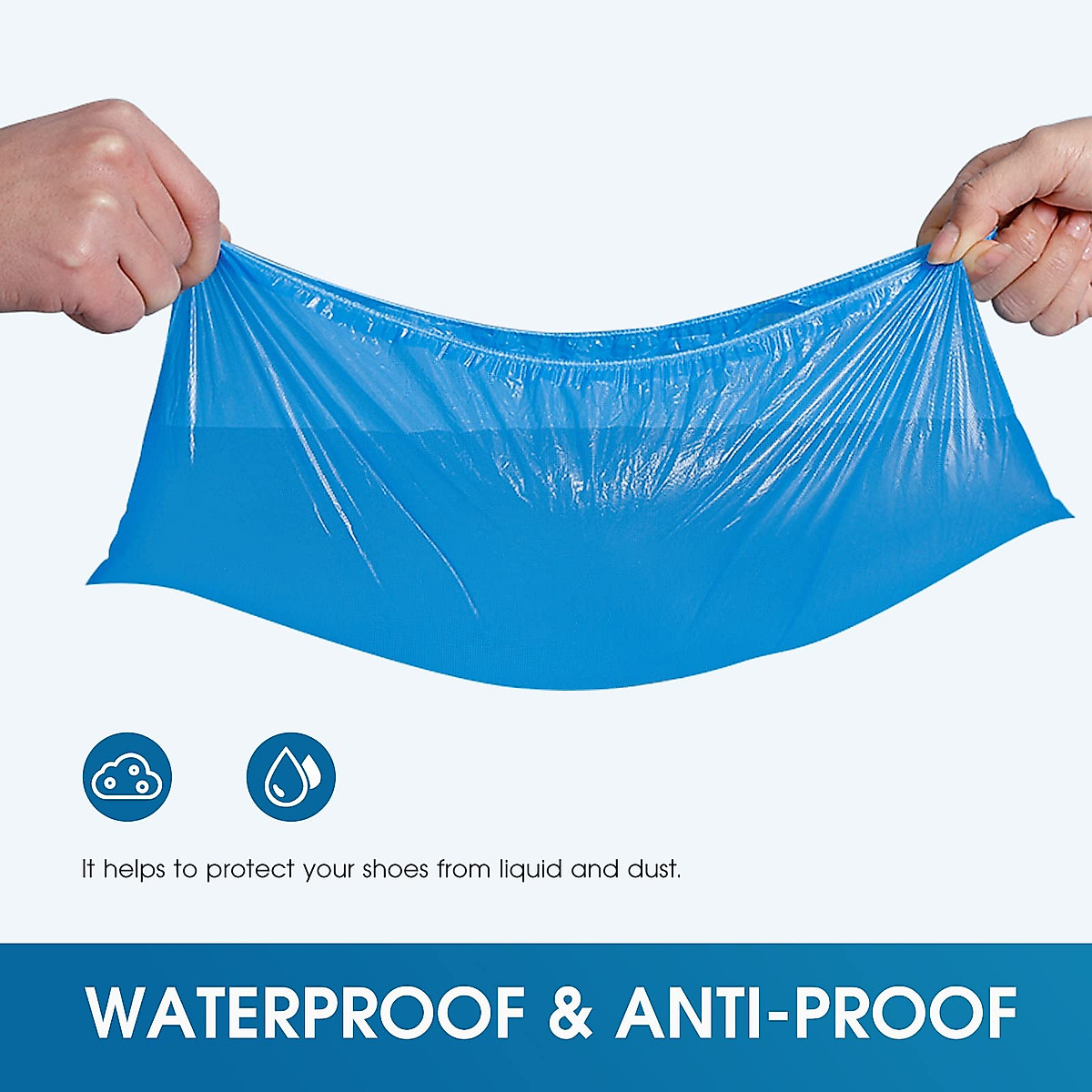 Disposable Shoe Covers Disposable Waterproof Slip Resistant Shoe Covers 100 Packs(50 Pairs) Fits Up to Size 11 US Men and 13 US Women, Blue