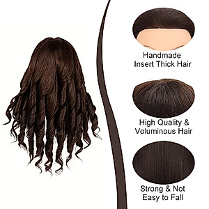 Opini 26 Inch Mannequin Head 80% Real Human Hair Styling Hair Mannequin Head Human Hair to Practice Hair and Makeup Hairdresser Head With Free Clamp (#4 No Makeup)