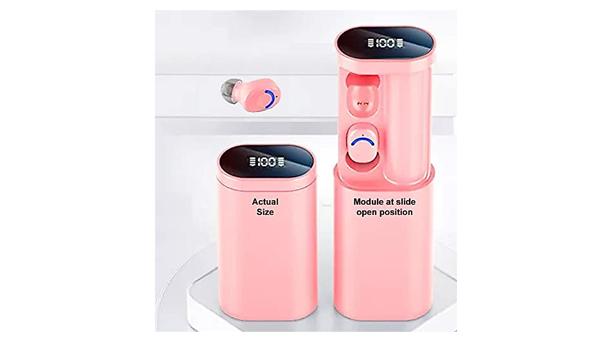 Pink Bluetooth Earbuds with Power Bank – Noise Canceling & Waterproof