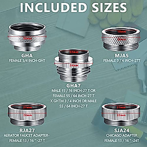 Faucet Adapter Kit, Brass Aerator Adapter Male Female Sink Faucet Adapter Connecting Garden Hose, Water Filter, Hose via Diverter