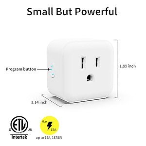 Minoston Z-Wave Outlet Mini Plug-in Socket, Z-Wave Hub Required, 800 Series Zwave Plug Built-in Repeater/Range Extender, Work with SmartThings, Wink, Alexa, Google Assistant, FCC Listed (MP21Z)