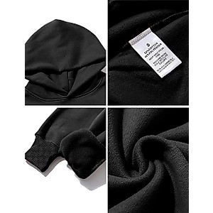 Hatant Mens Hoodie with Side Pockets Heavyweight Plush Fleece Pullover Hoodie for Men Winter Men's Athletic Sweatshirt Cotton Oversized Sweatshirt for Men Gym Workout Tops HS-XL A-black