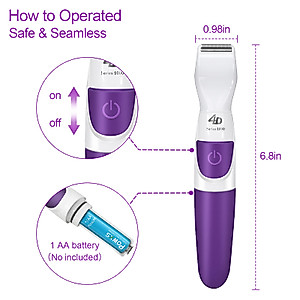 Pefetis Electric Razor for Women, 2 in 1 Womens Shaver for Pubic Hair Wet & Dry Bikini Trimmer for Legs Underarms and Bikini Line Painless Lady Hair Removal with Comb Attachment