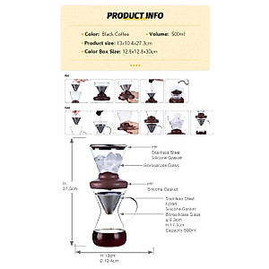 Mr Towels Deluxe Cold Brew Coffee Maker with Removable Stainless Steel Filter (Hot/Cold Coffee Brew 14oz)