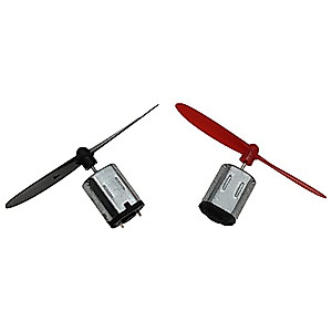 N20 Motor,N20 Motors,2 Pack N20 3-3.7V DC Motor Micro 22000RPM High Speed Motor with Black Red Propeller CW CCW Model Airplane Helicopter Fan DIY Kit (Red)