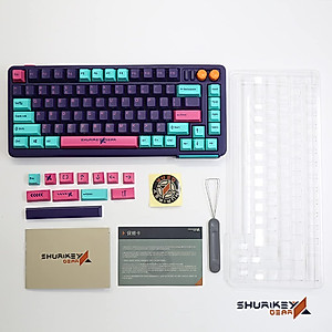 Shurikey 75% Wireless Mechanical Keyboard, Compact 81 Keys Wired Gaming Keyboard (Varmilo EC V2 Daisy Switch) for Windows Mac OS Android, White LED Backlit - Saizo 003