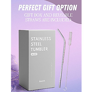 Onebttl Sister Gifts from Sister, 40 oz Insulated Stainless Steel Wine Tumbler with Lid and Straw, Funny gifts for Sis on Mother's Day, Birthday, Christmas, Violet-Blue, Best Sister Ever