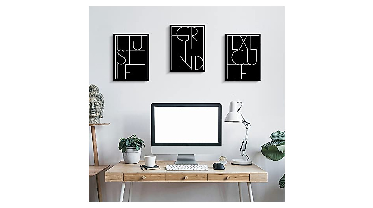 Hustle Grind Execute Wall Art | Motivational Office Decor