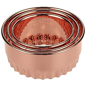Two-Sided Copper Cookie Cutter Set for Pastries, Baking, Desserts (3 Pieces)
