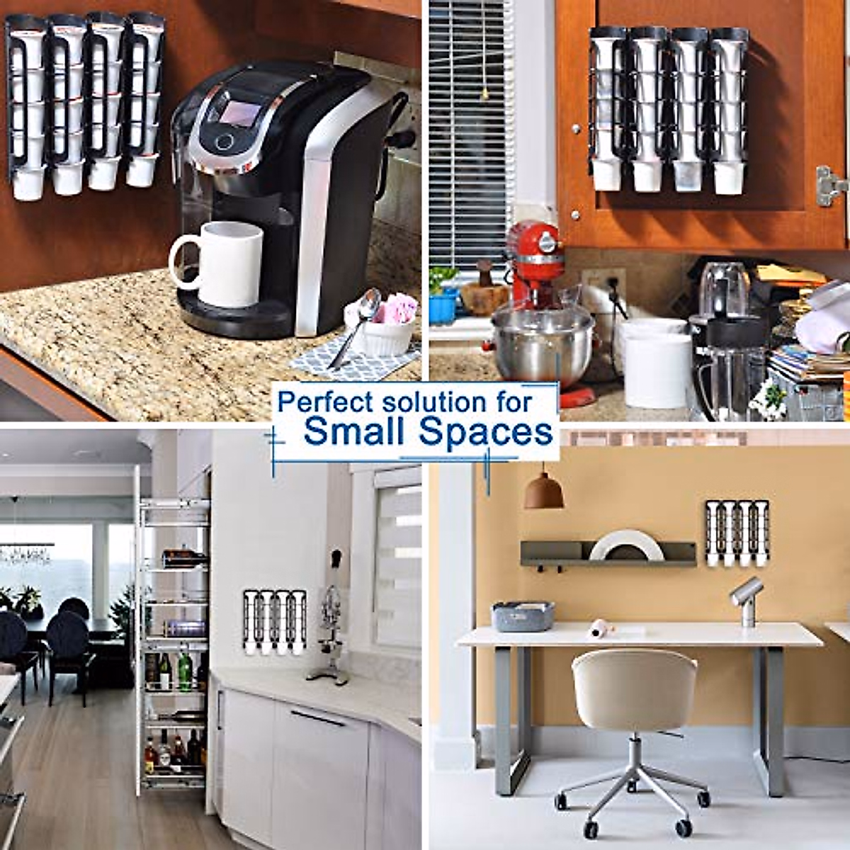 STORAGENIE Coffee Pod Holder for Keurig K-cup, Side Mount K Cup Storage, Perfect for Small Counters (2 Pack/For 10 K Cups, Black)