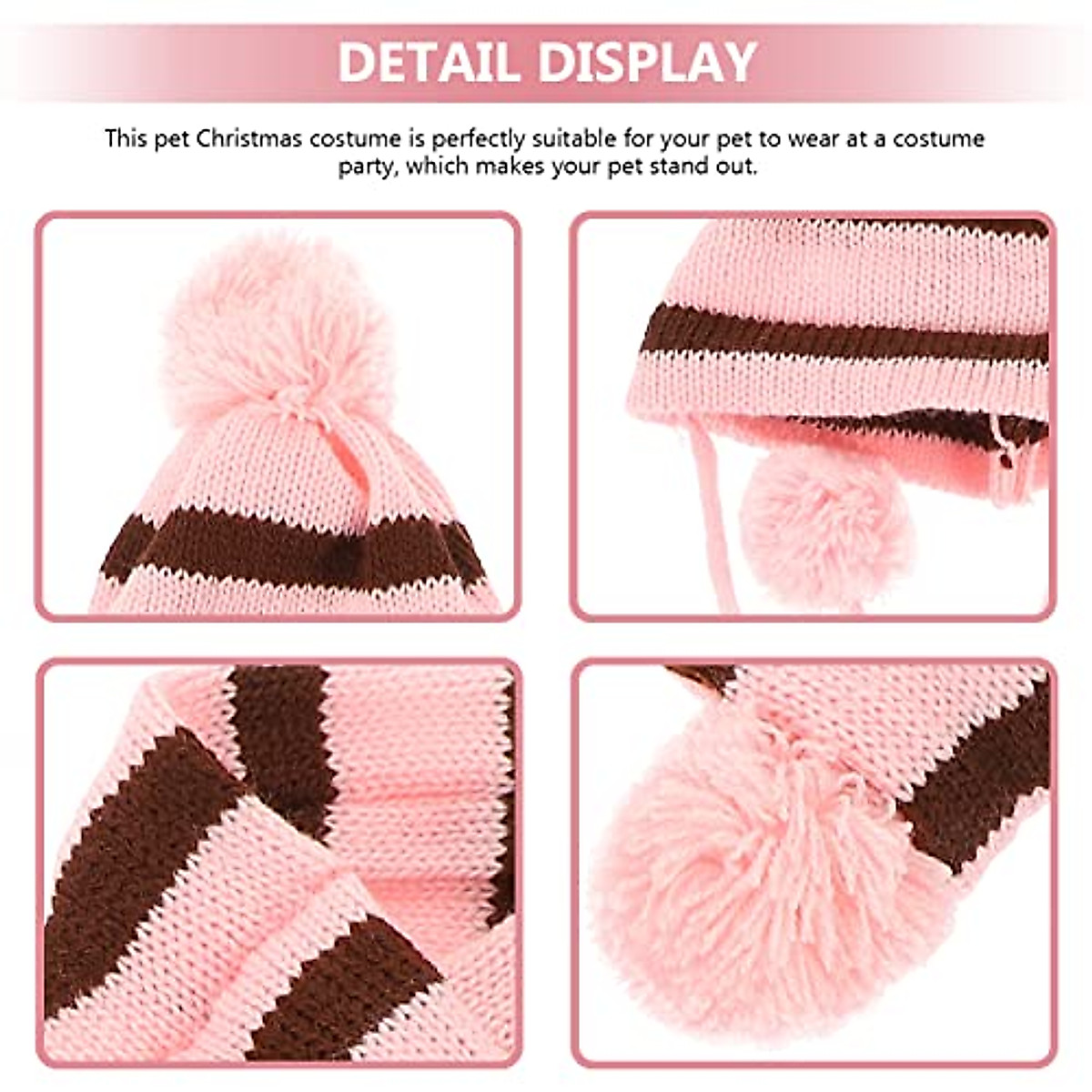 Balacoo Winter Dog Knitted Scarf Hat Set Dog Warmers Set Pet Winter Costume Doggie Winter Outfits for Dog Cat