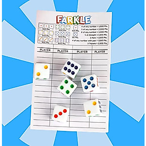 Regal Games - Farkle Dice Game - Fun Family-Friendly Dice Game - Includes Storage Cup with Lid, Six Dice, 25 Scorecards - Ideal for 2-4 Players Ages 12+