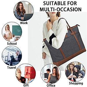 RAVUO Laptop Tote Bag, Water Resistant Lightweight Women's 15.6 Inch Laptop Work & Teacher Shoulder Bag with Padded Compartment