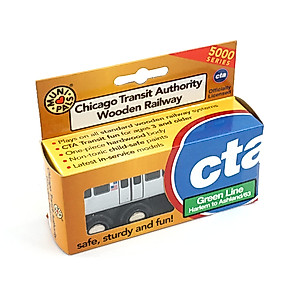 MUNI PALS Munipals Chicago Transit Authority Wooden Railway Green Line–Child Safe and Tested Wood Toy Train