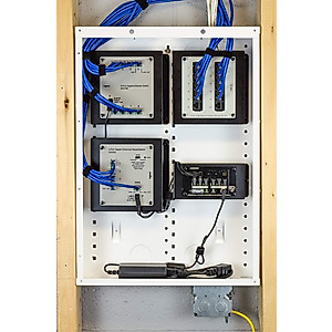 Legrand - OnQ 8 Port Cat 5e Network Interface Module, RJ45 Network Switch, High-Density Mini Patch Panel, Keystone Ports Labeled 1 Through 12, Grey, AC1014