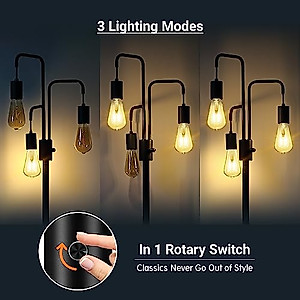 BoostArea Industrial Floor Lamp for Living Room,Modern Standing Lamp Stand Up Lamp with 3 Light, Bulbs Not Included,Simple Design Floor Lamp for Bedroom, Living Room, Office, Kids Room, Reading