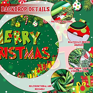 Ganeen Red Green Christmas Outdoor Garage Door Banner Cover 6x13ft Large Merry Christmas Backdrop Decoration Winter Holiday Background Sign for Xmas Garage Door Wall