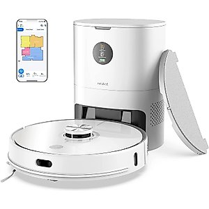N2 Robot Vacuum with Self-Emptying, Wi-Fi Connected, Compatible with Alexa, Lidar Navigation, Sweep, Mop & Vacuum 3 in 1 Robot Vacuum Cleaner, Carpet & Hard Floor, Ideal for Pet Hair, Carpets White3