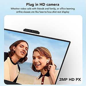 15.6inch 1920 x 1080 Double Screen Laptop with 7 inch HD IPS Touch Screen for Windows 11, Quad Core Quad Thread 2.0GHz, BT4.2, Dual Band WiFi, 2.4G/5G, Backlight Keyboard (16GB+128GB US Plug)