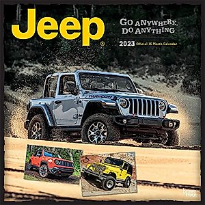 Jeep | 2023 OFFICIAL 12 x 24 Inch Monthly Square Wall Calendar | BrownTrout | Offroad Motor Car